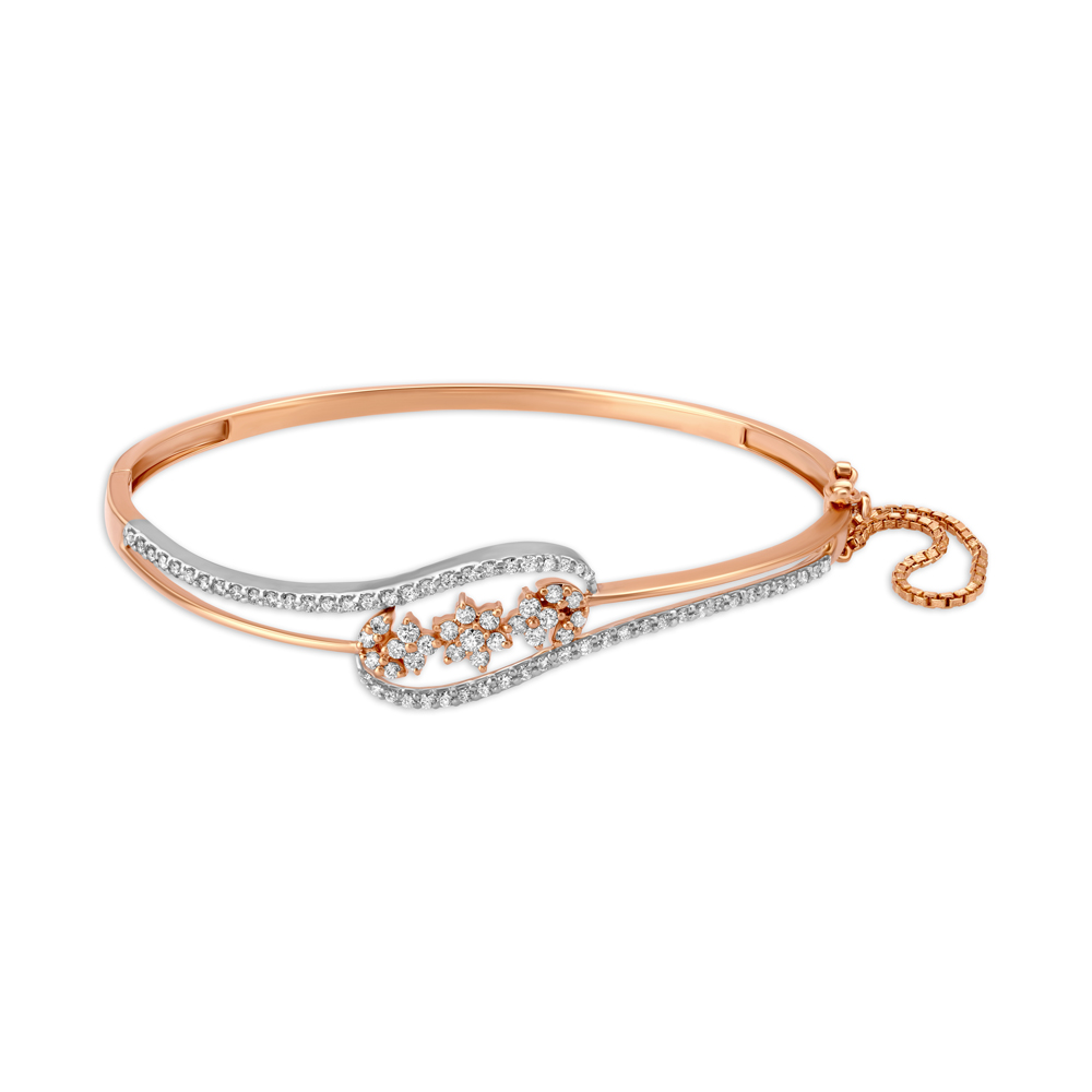 Buy Elegant Diamond Bangle in White and Rose Gold at Best Price Tanishq US