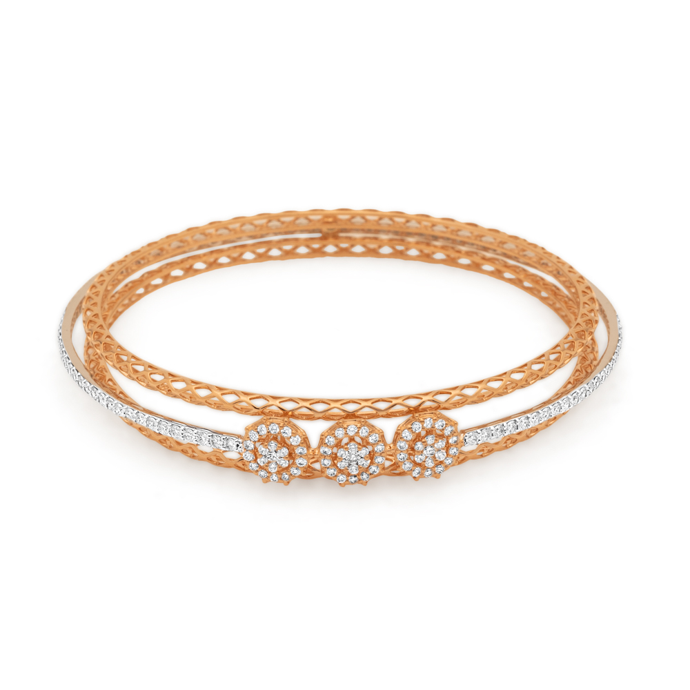 Buy Layered Design Diamond Bangle Bracelet at Best Price | Tanishq US