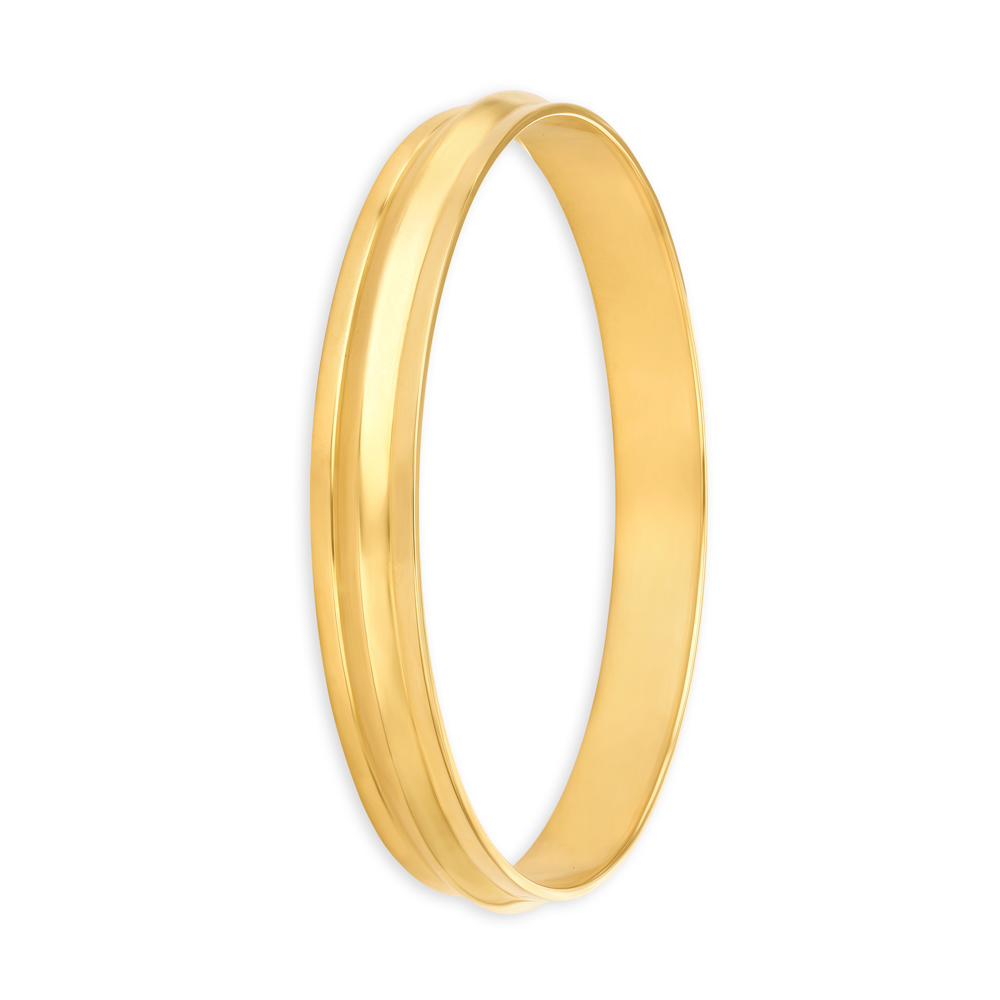 Buy Timeless Yellow Gold Ridged Bangle at Best Price | Tanishq US