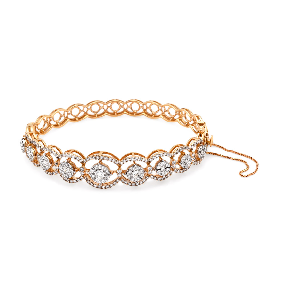 Buy Halo Gold and Diamond Bangle at Best Price | Tanishq US