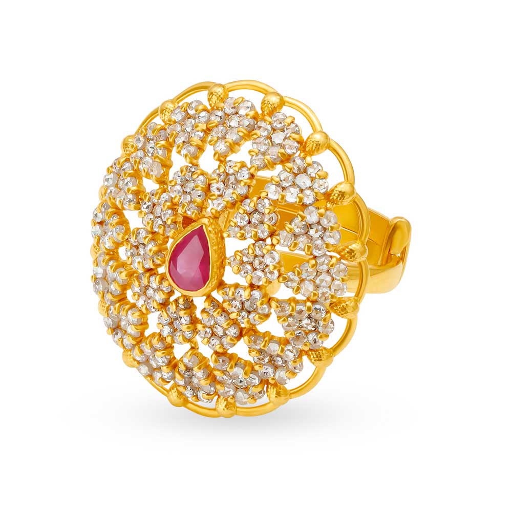 Buy luxurious Cocktail Gold Finger Ring at Best Price | Tanishq US