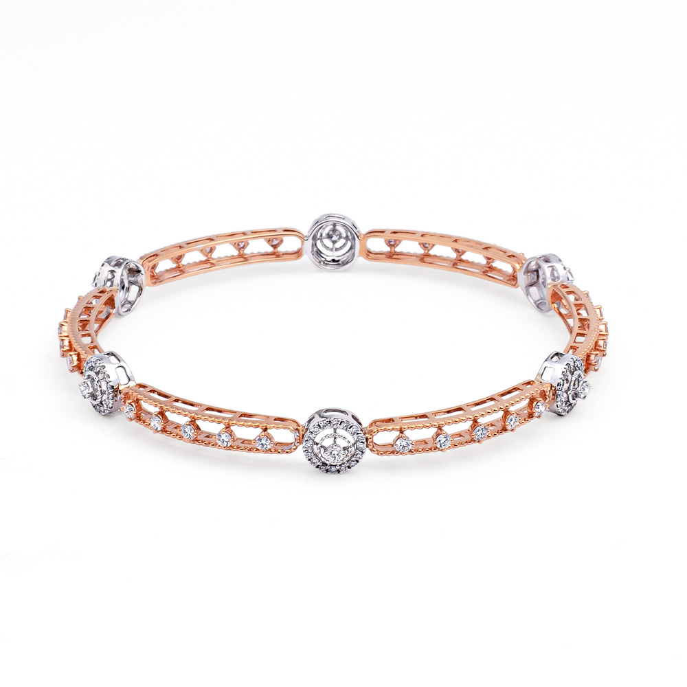 Buy Modern Fusion Diamond & Gold Bangle at Best Price | Tanishq US