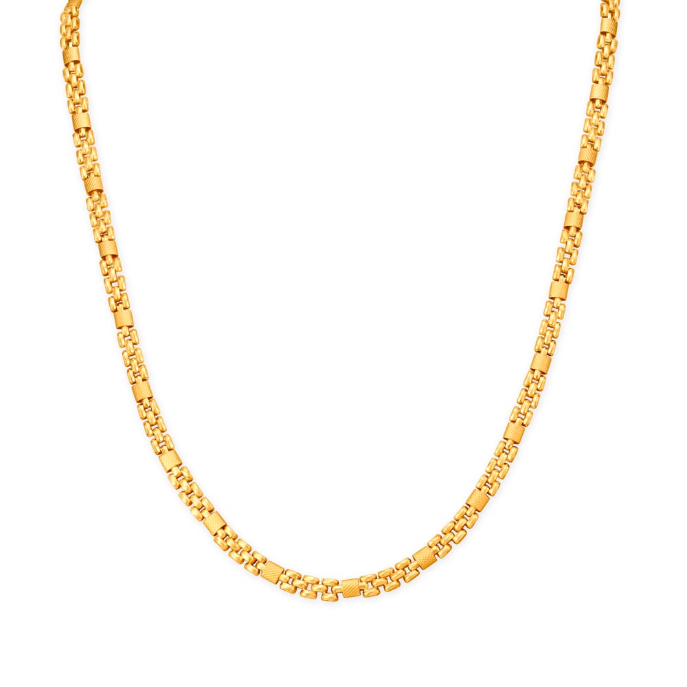 Buy Striking Yellow Gold Square Link Chain at Best Price | Tanishq US