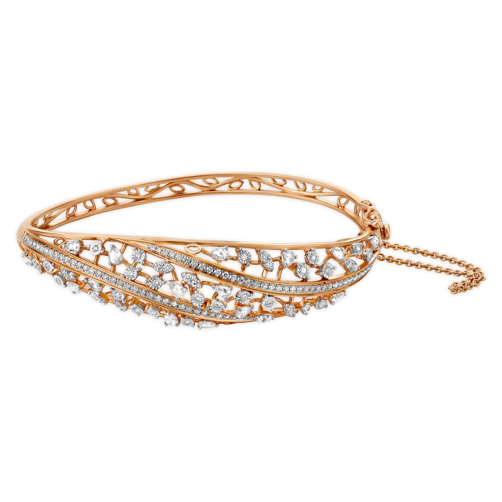 Buy Curvy Graceful Diamond Bangle at Best Price | Tanishq US