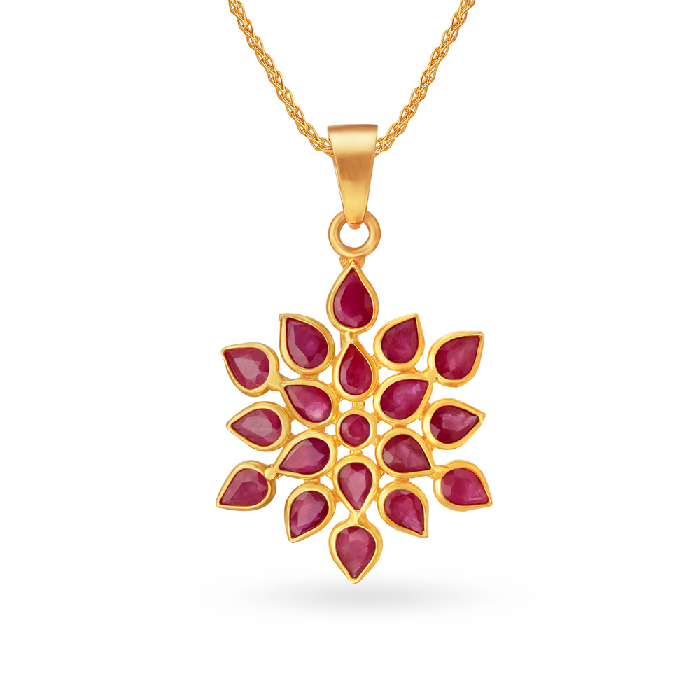Buy Dazzling Dahlia Ruby Pendant at Best Price Tanishq US