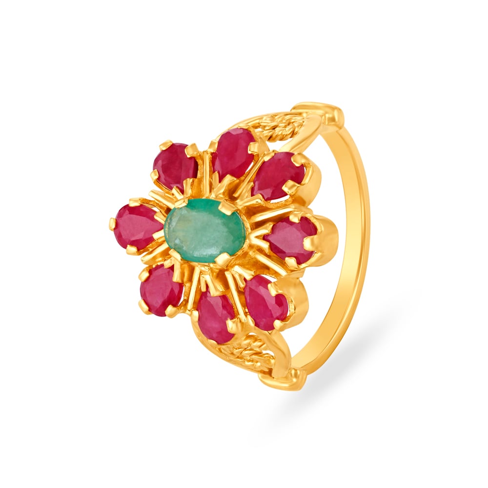 Buy Captivating Ruby and Emerald Gold Finger Ring at Best Price ...