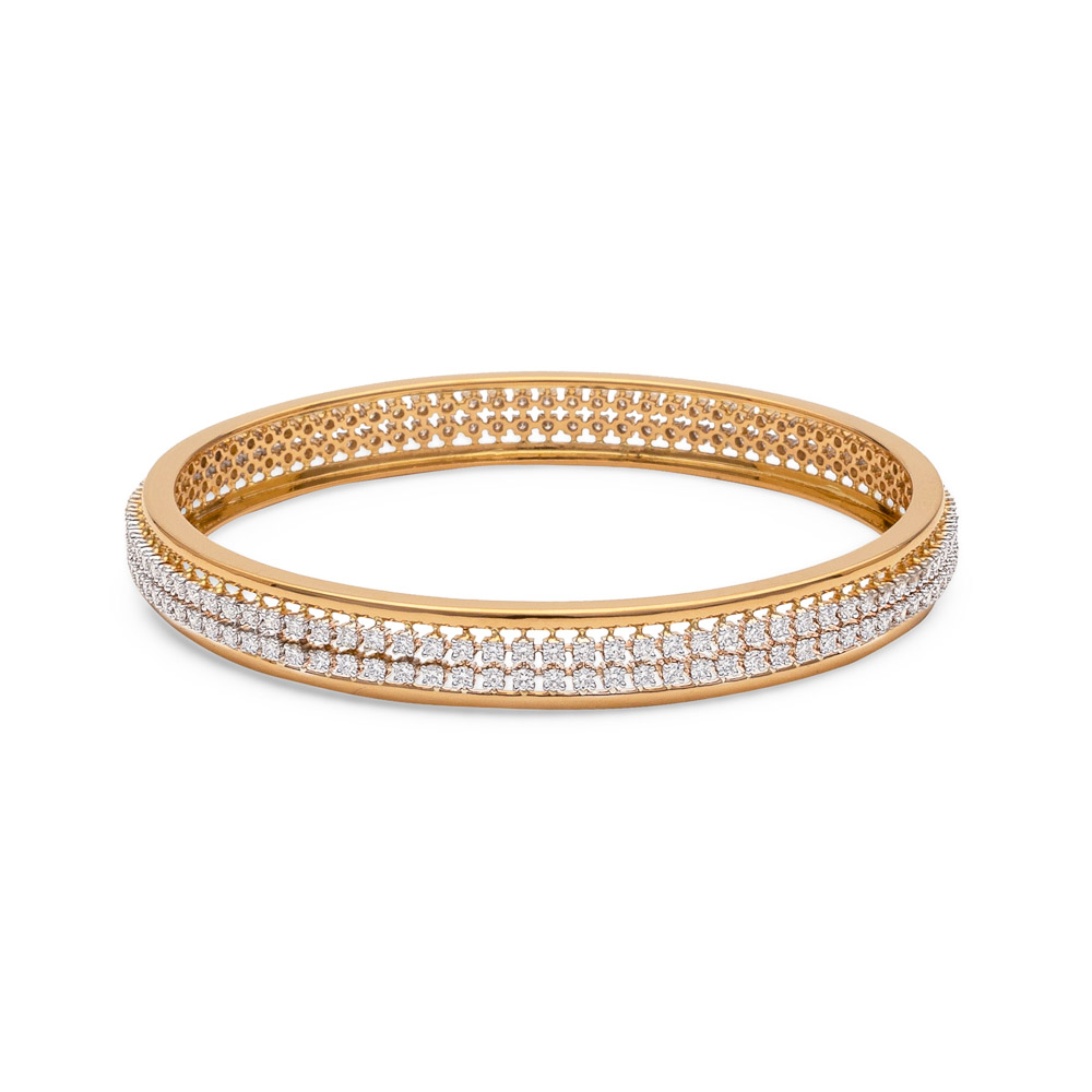Buy Radiant Splendor Diamond and Gold Bangle at Best Price | Tanishq US