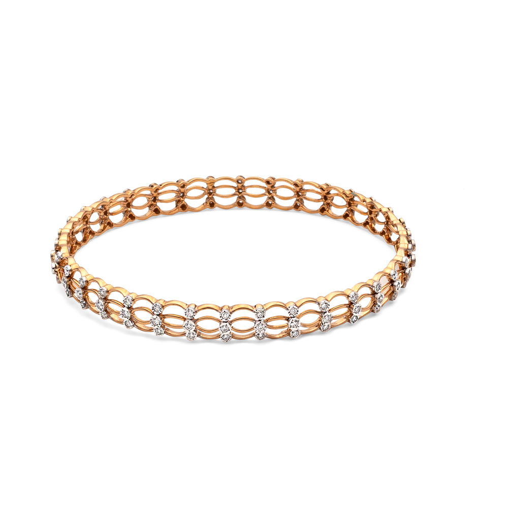 Buy Dainty Looped Diamond & Gold Bangle at Best Price | Tanishq US