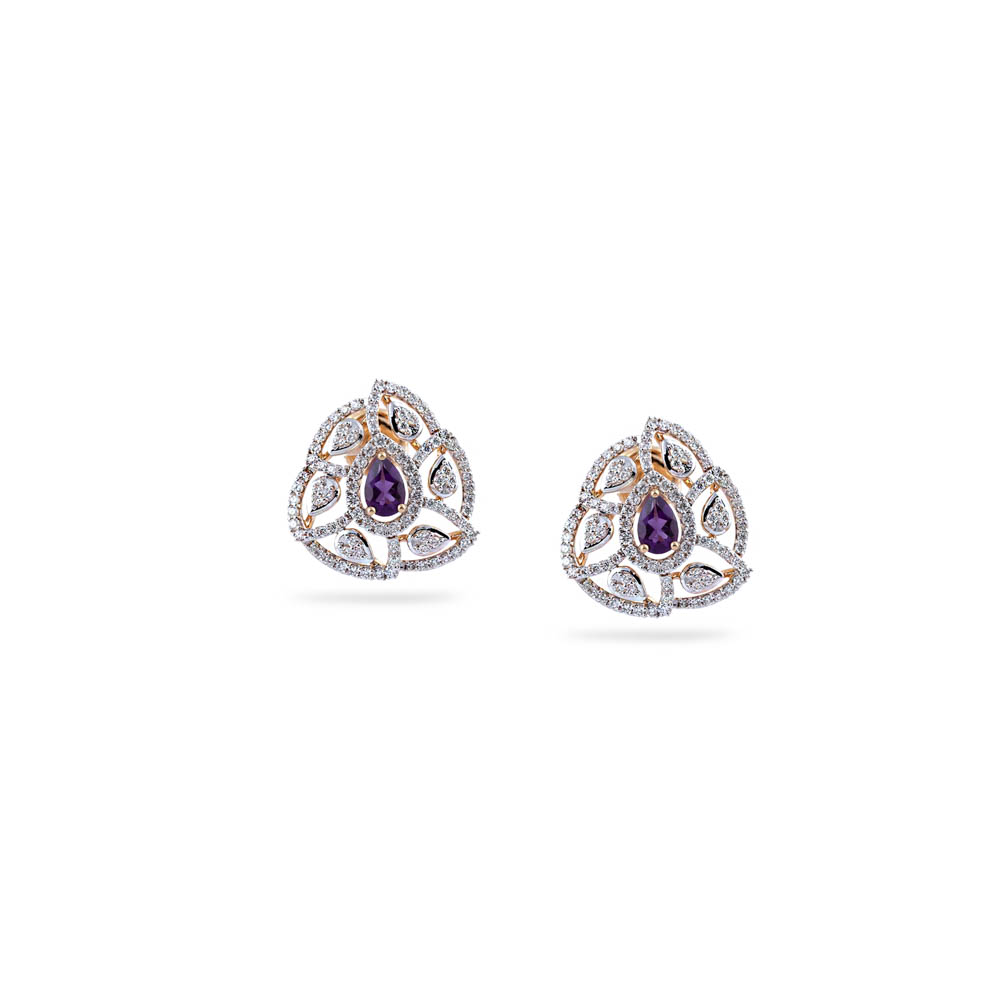 Buy Leafy Elegance Stud Earrings at Best Price | Tanishq US