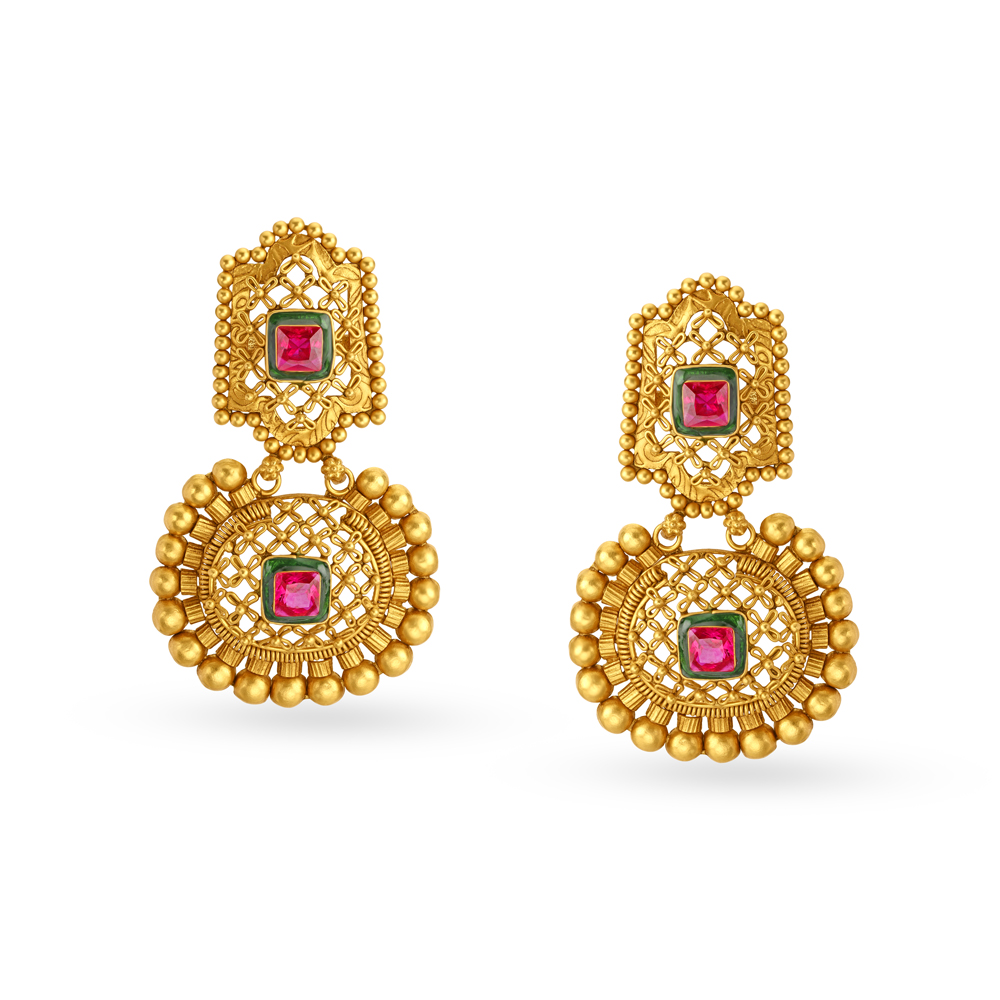 Buy Regal Filigree Gold Necklace Set at Best Price | Tanishq US