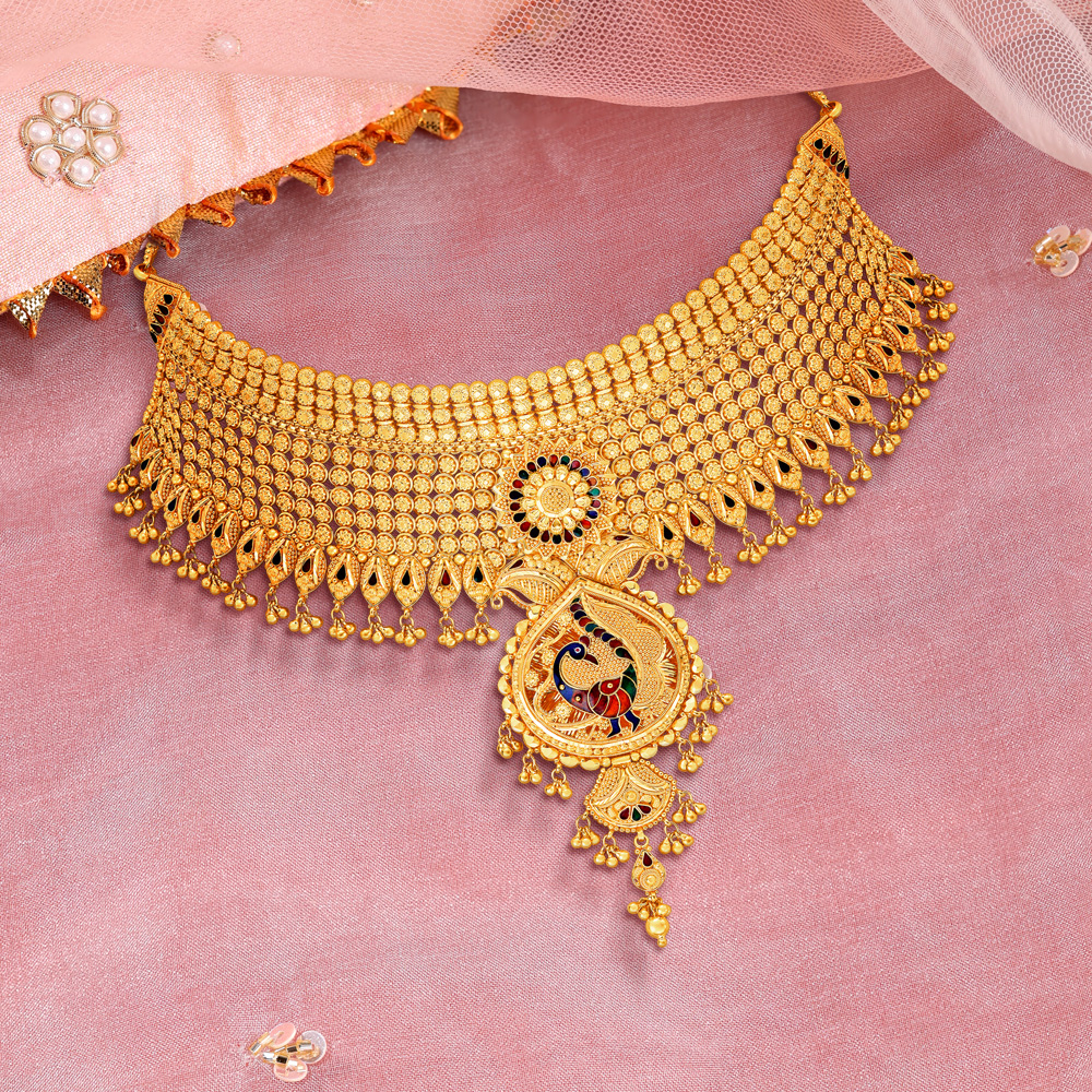 Buy Vibrant Peacock Necklace Set at Best Price | Tanishq US