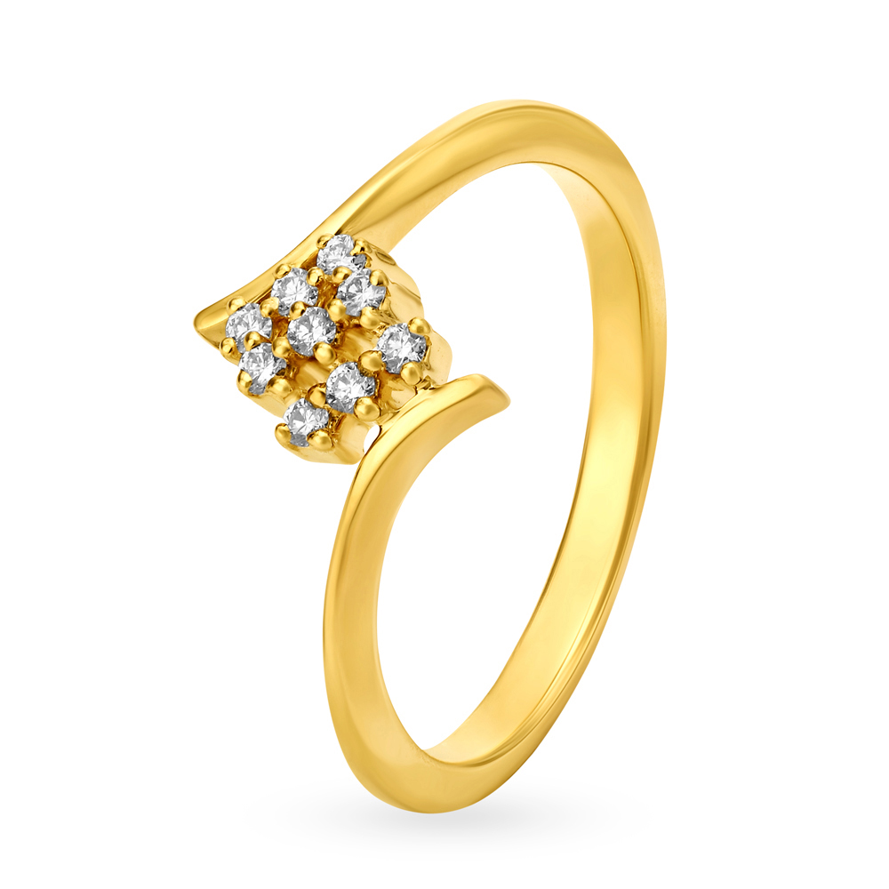 Buy Posh Lattice Design Diamond and Gold Finger Ring at Best Price ...