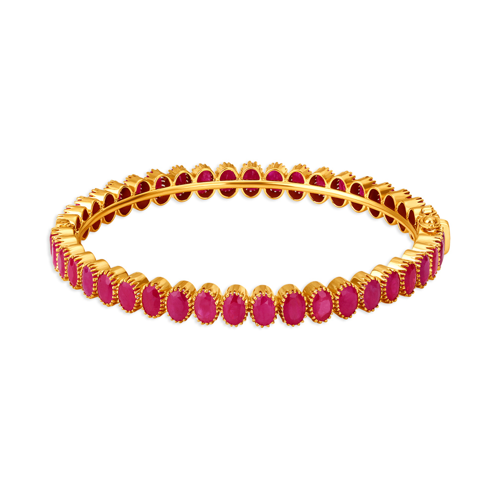 Buy Mishika Ruby Bangle at Best Price | Tanishq US