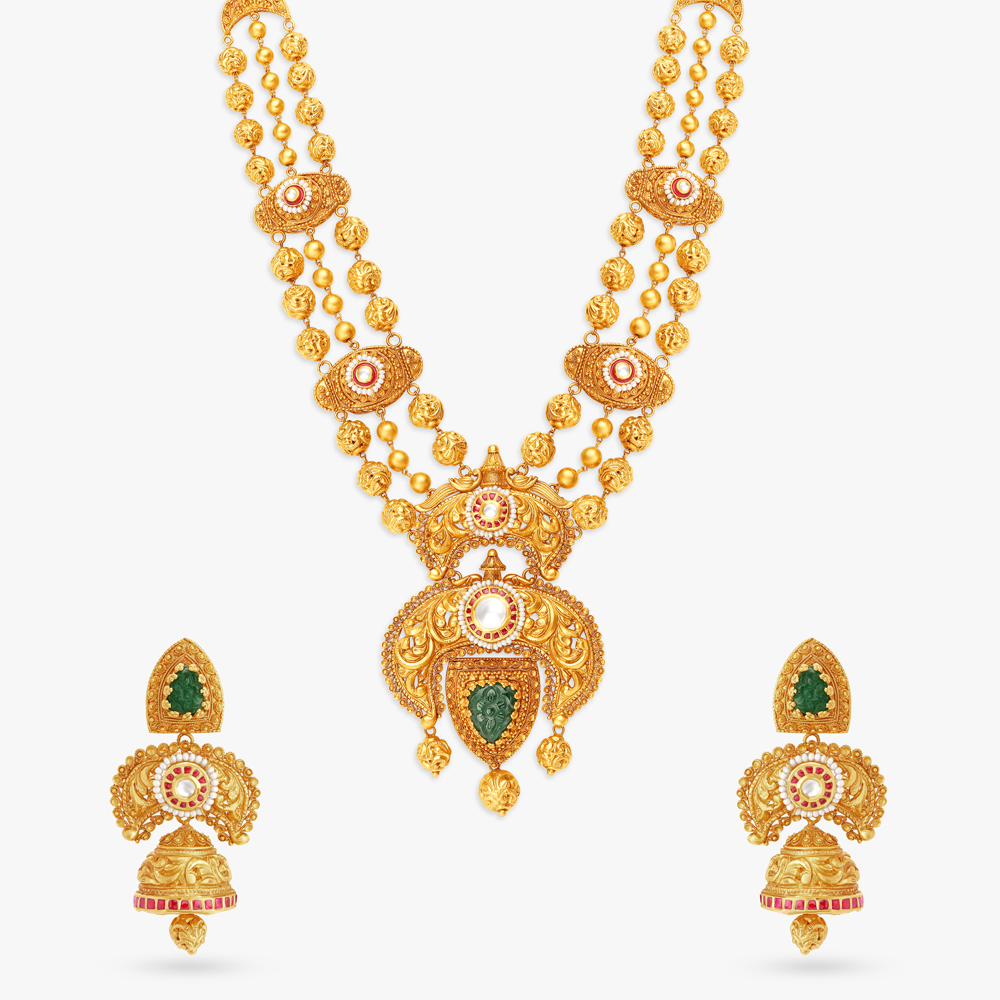 Buy Remarkably Grandiose Necklace Set with Elaborate Haaram at Best ...