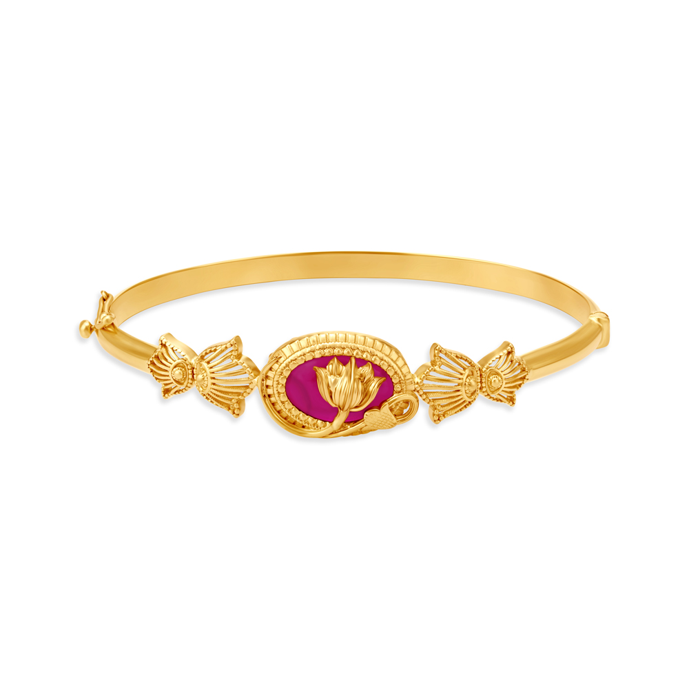 Buy Tulip Inspired Gold Bangle at Best Price | Tanishq US
