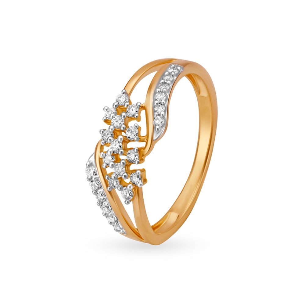 Buy Charming Gold Finger Ring with Diamonds at Best Price | Tanishq US