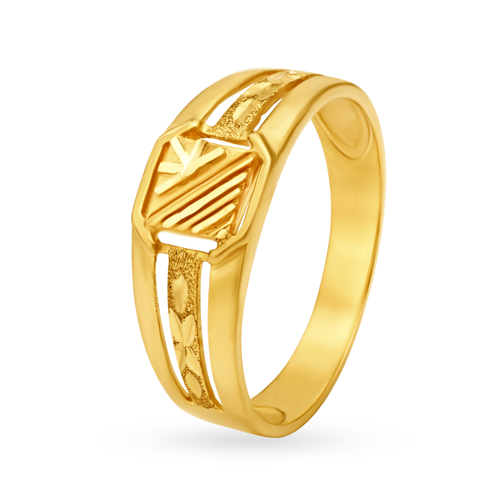 Buy Unique 22 Karat Yellow Gold Square Finger Ring at Best Price ...