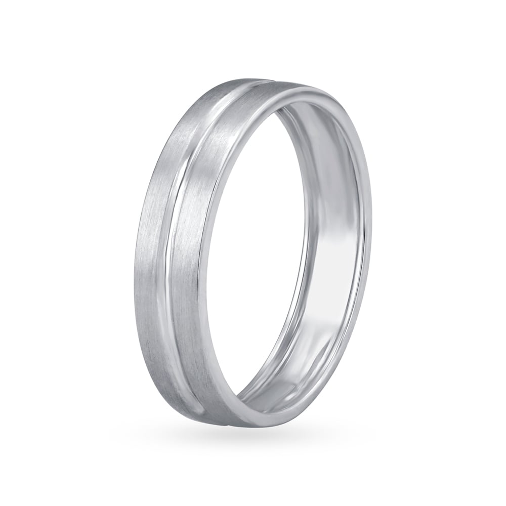 Buy Classy Ridged Platinum Ring at Best Price | Tanishq US