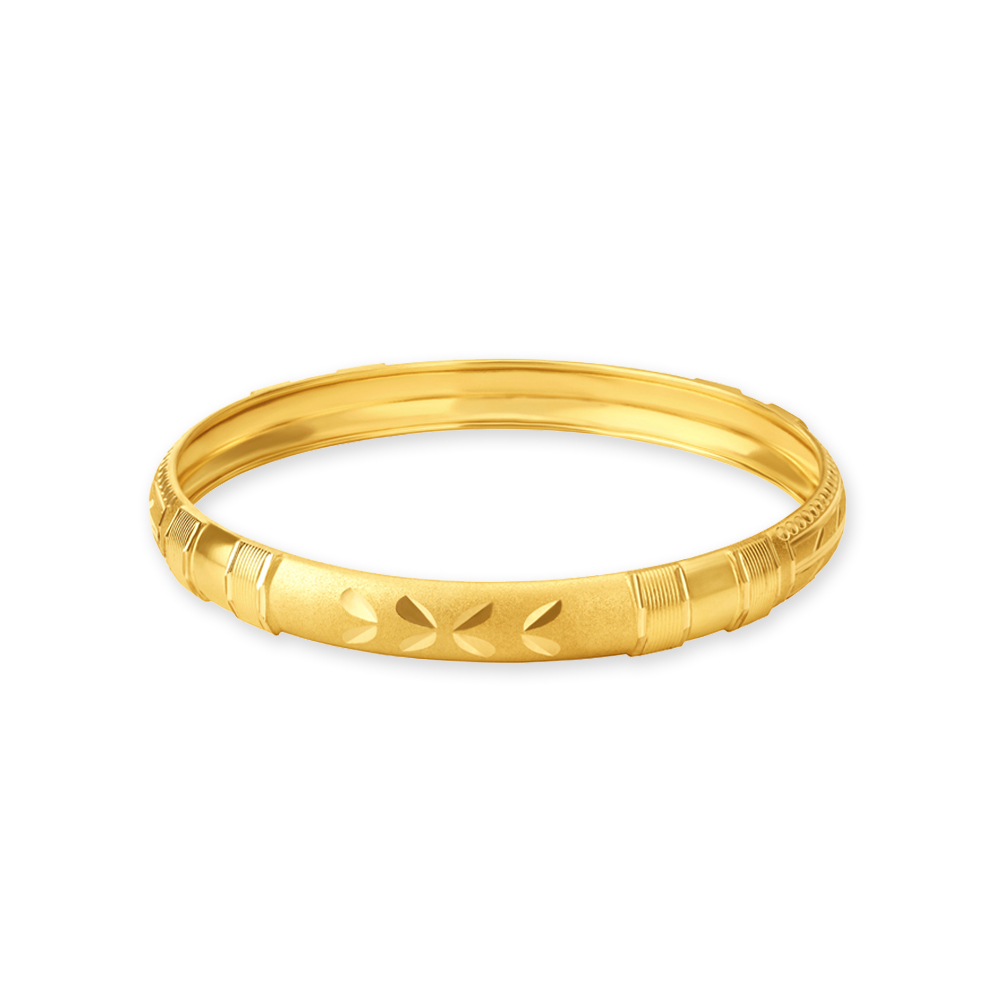 Buy Flatly Carved Gold Bangle at Best Price | Tanishq US