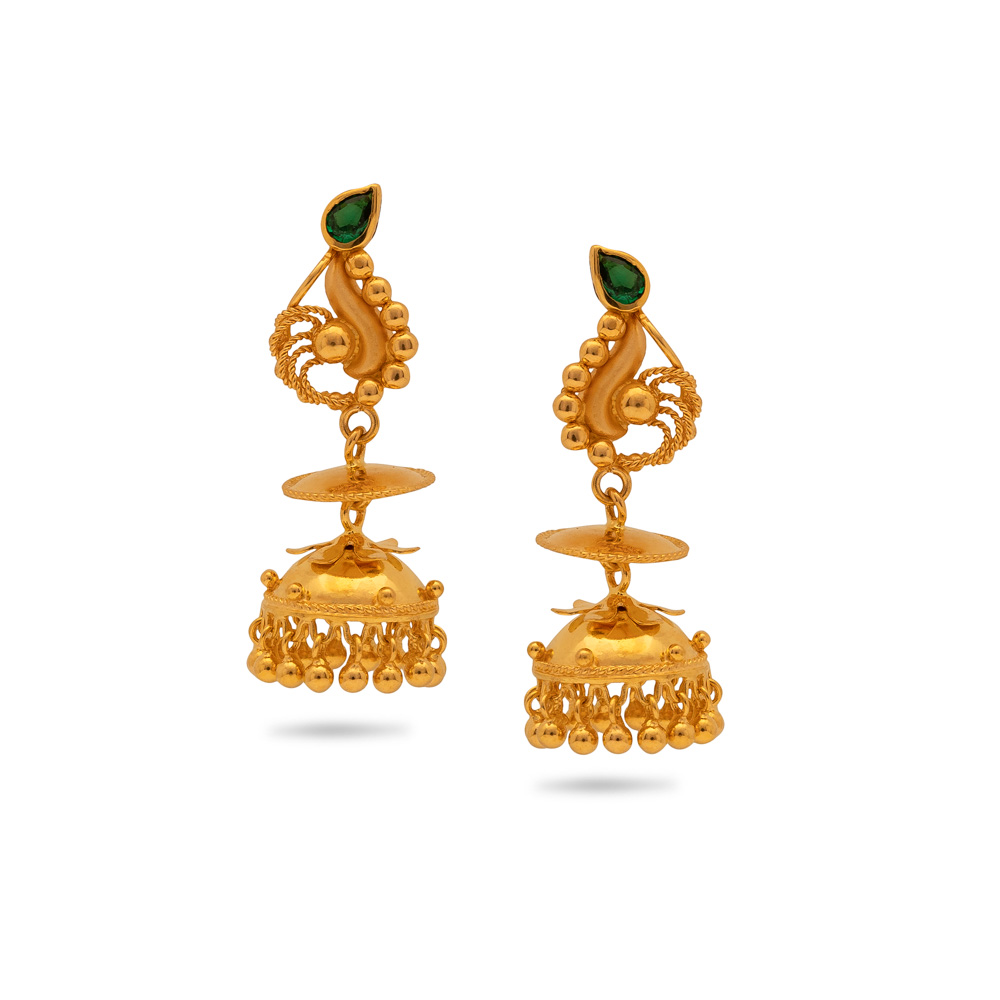 Buy Gold Leaf Drop Jhumkas at Best Price | Tanishq US