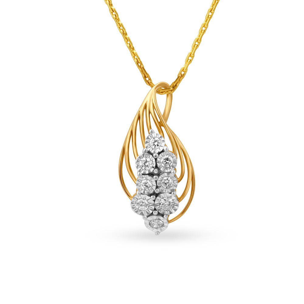 Buy Minimal Mango Shape Diamond and Gold Pendant at Best Price | Tanishq US
