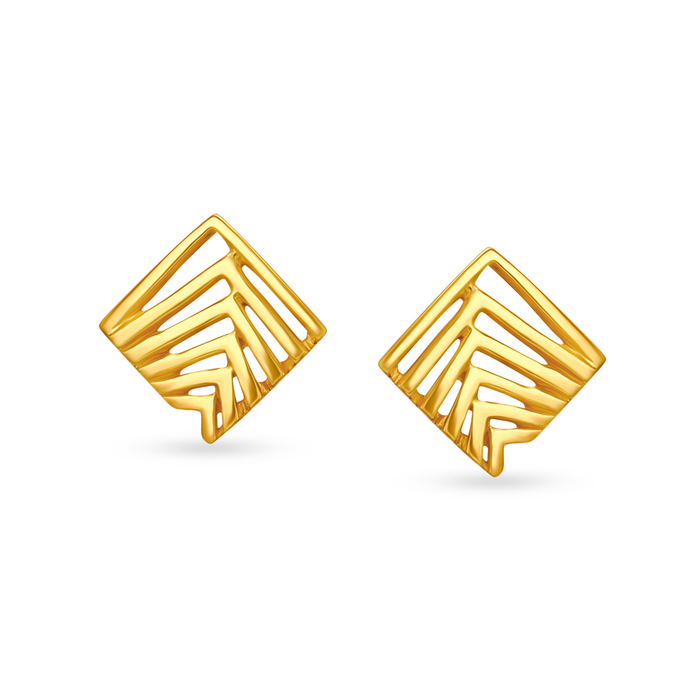 Buy Edgy Square Gold Stud Earrings for Kids at Best Price | Tanishq US