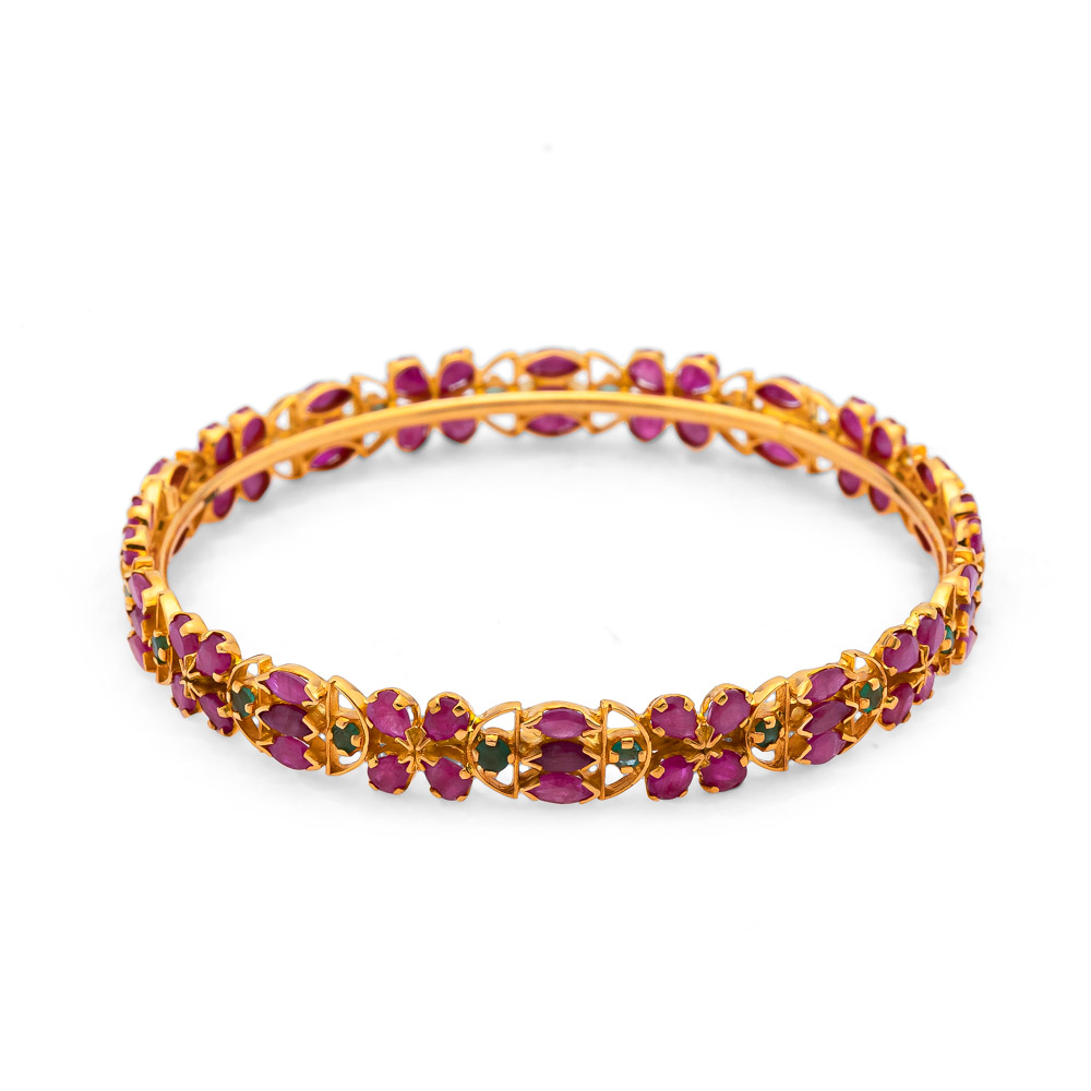 Buy Ruby Meadow Gold Bangle at Best Price | Tanishq US