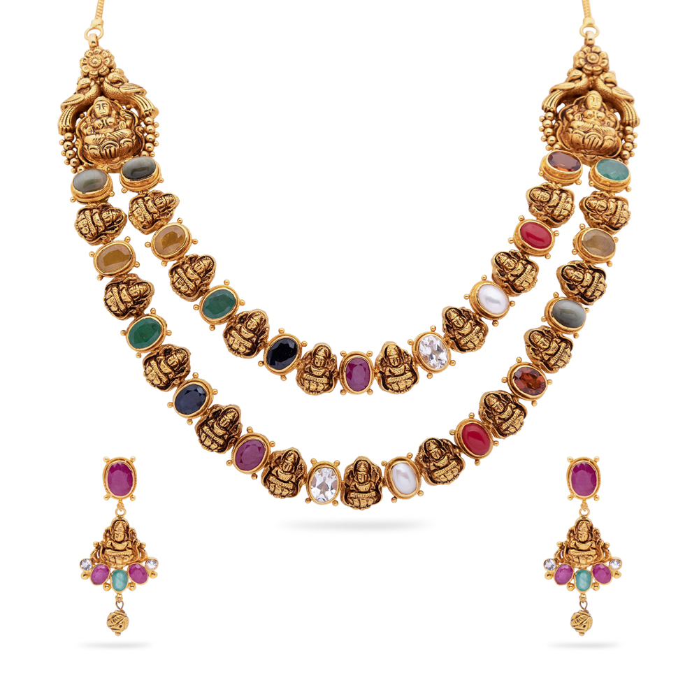Buy Two-layered Divine Navaratna set at Best Price | Tanishq US