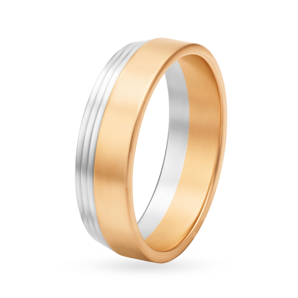 Buy Sleek Two Toned Gold Ring for Men at Best Price | Tanishq US