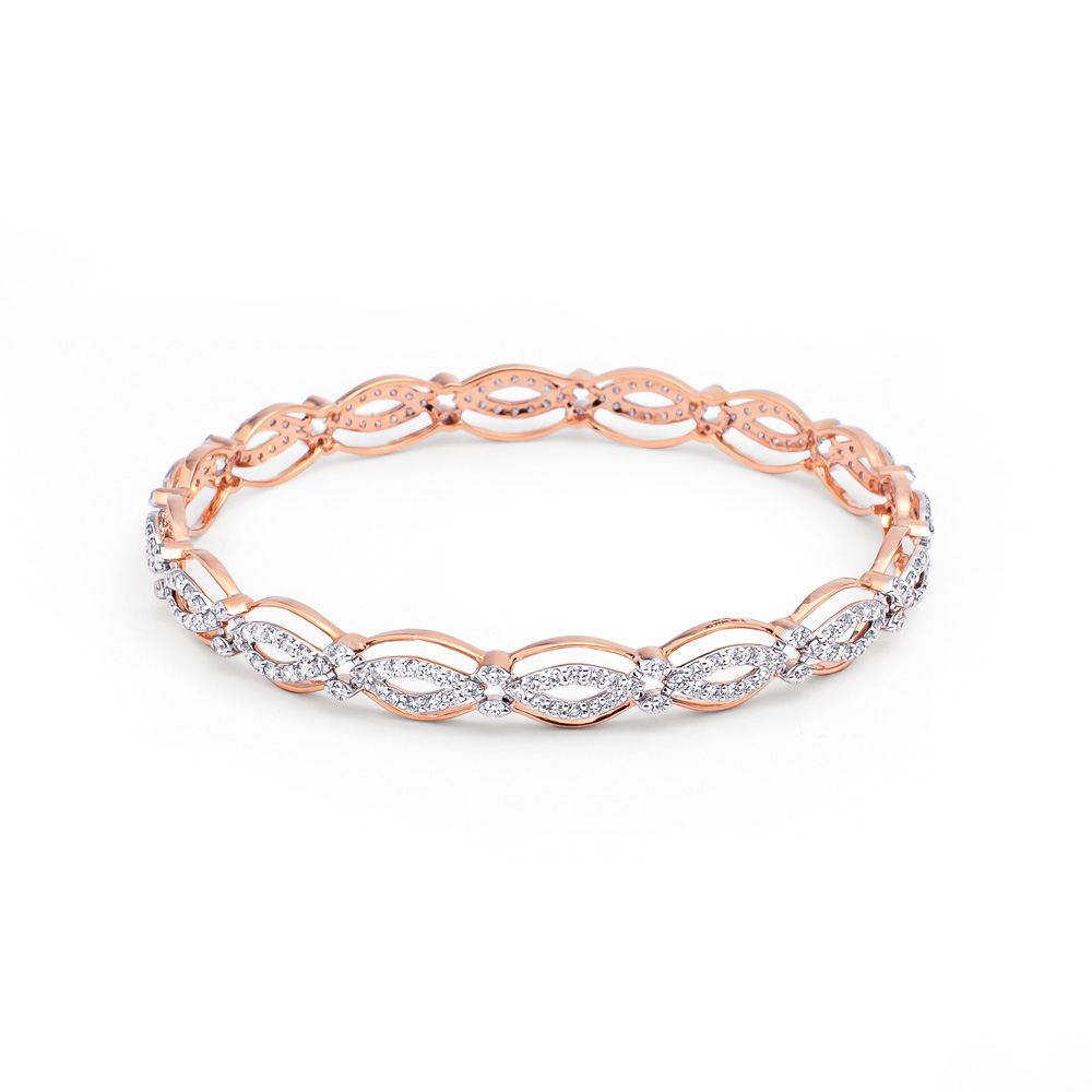 Buy Graceful Diamond and Rose Gold Bangle at Best Price | Tanishq US