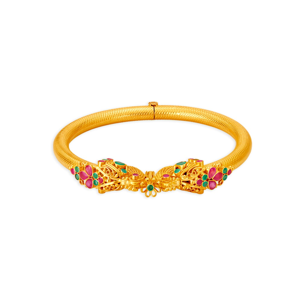 Buy Jivanta Emerald and Ruby Bangle at Best Price | Tanishq US