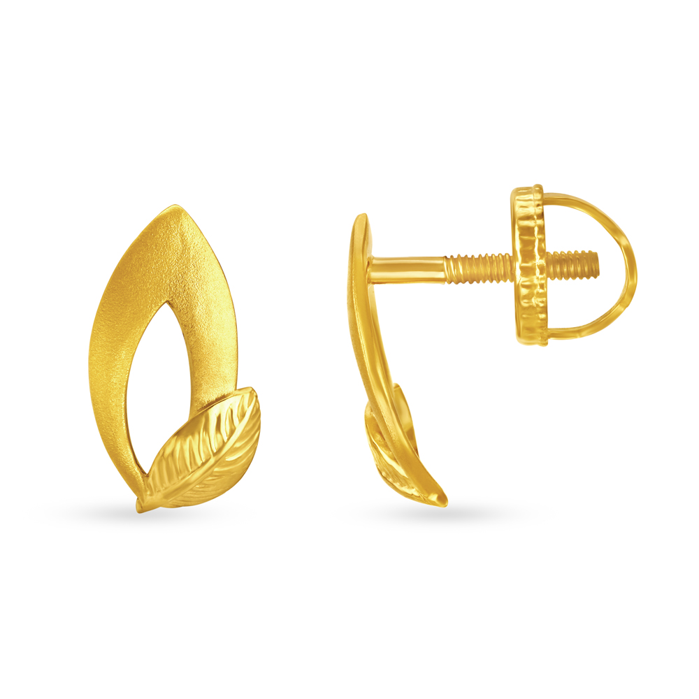 Buy Lush Leafy Gold Stud Earrings at Best Price | Tanishq US