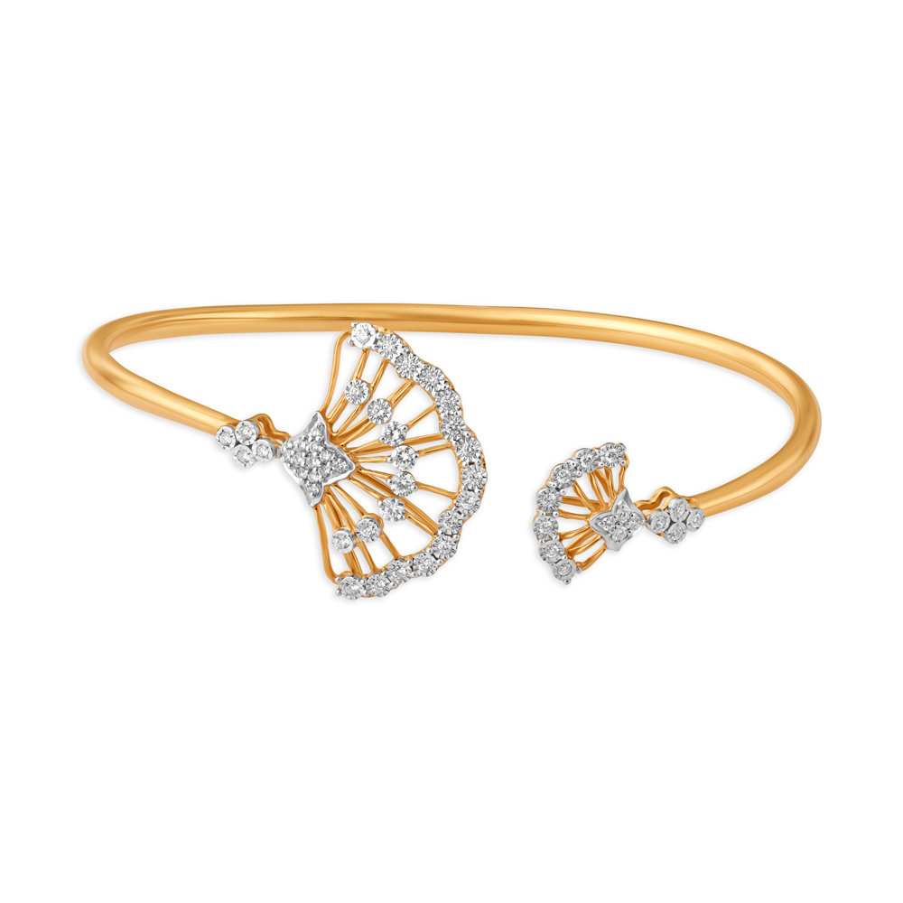 Buy Gold Bangle with Diamond Studded Tulip Ends at Best Price | Tanishq US