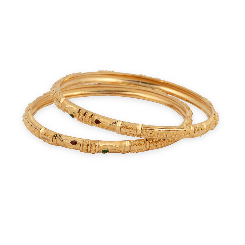 Buy Sleek Textured Gold Bangle at Best Price | Tanishq US