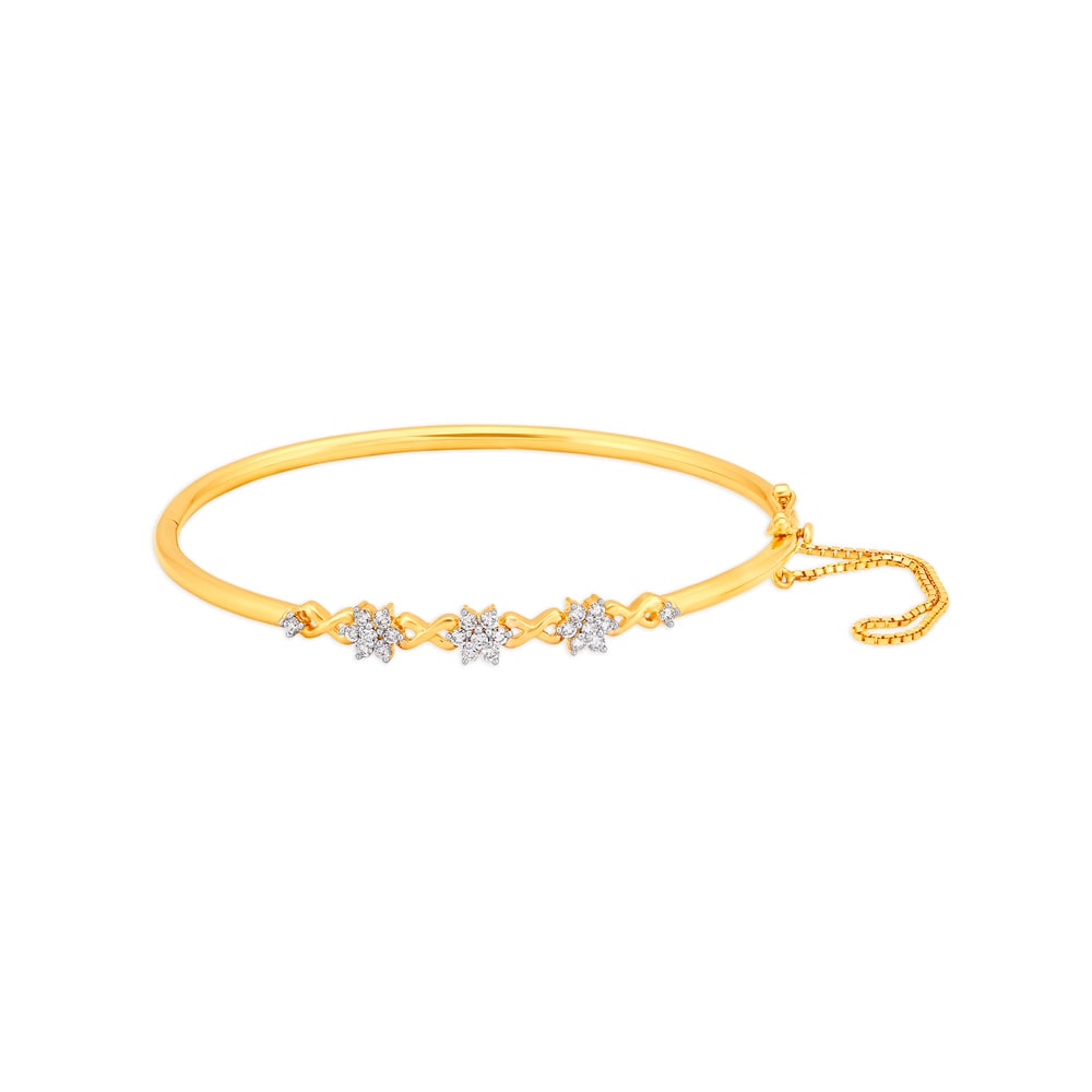 Buy Floral Diamond Bangle With Coloured Stone at Best Price | Tanishq US