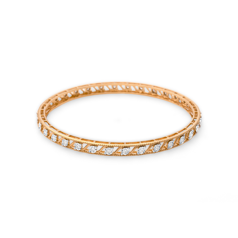 Buy Elegant Heritage Gold and Diamond Bangle at Best Price | Tanishq US