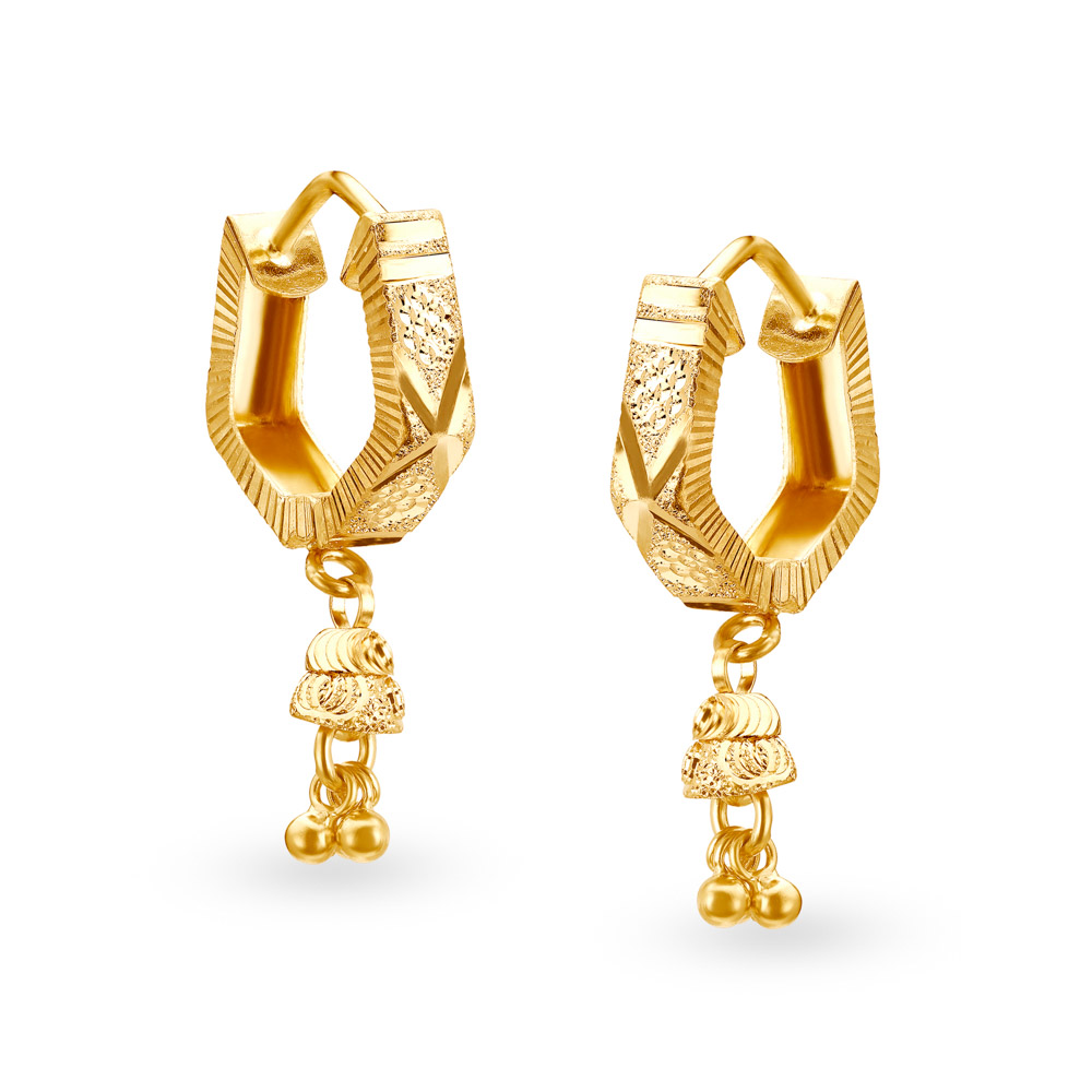 Buy Contemporary Gold Chandelier Bell Hoops at Best Price | Tanishq US