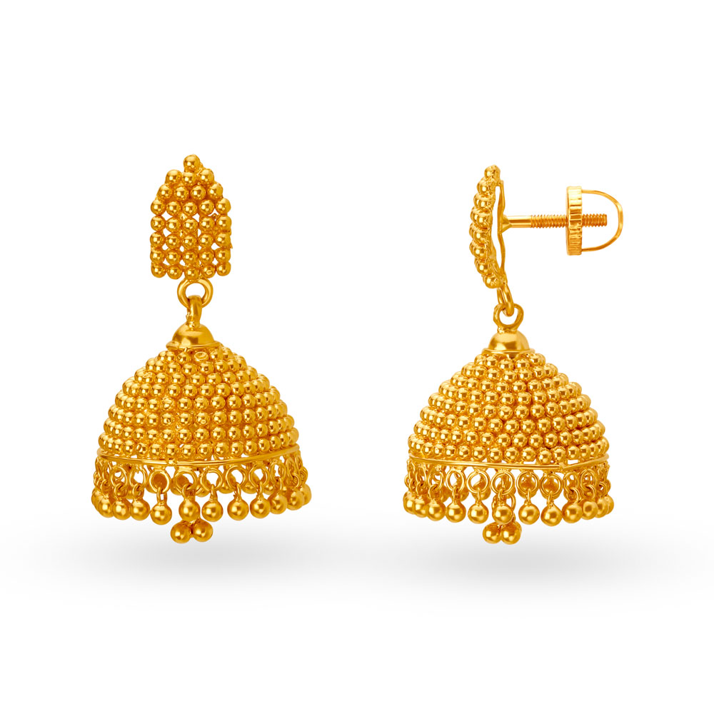 Buy Spectacular 22 Karat Yellow Gold Beaded Drops at Best Price ...