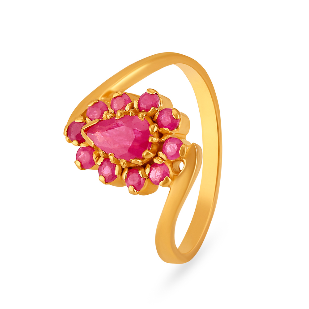 Buy Mesmerising Floral Ruby Ring at Best Price | Tanishq US