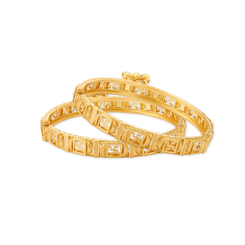 Buy Stunning Swastika Gold Bangle at Best Price | Tanishq US