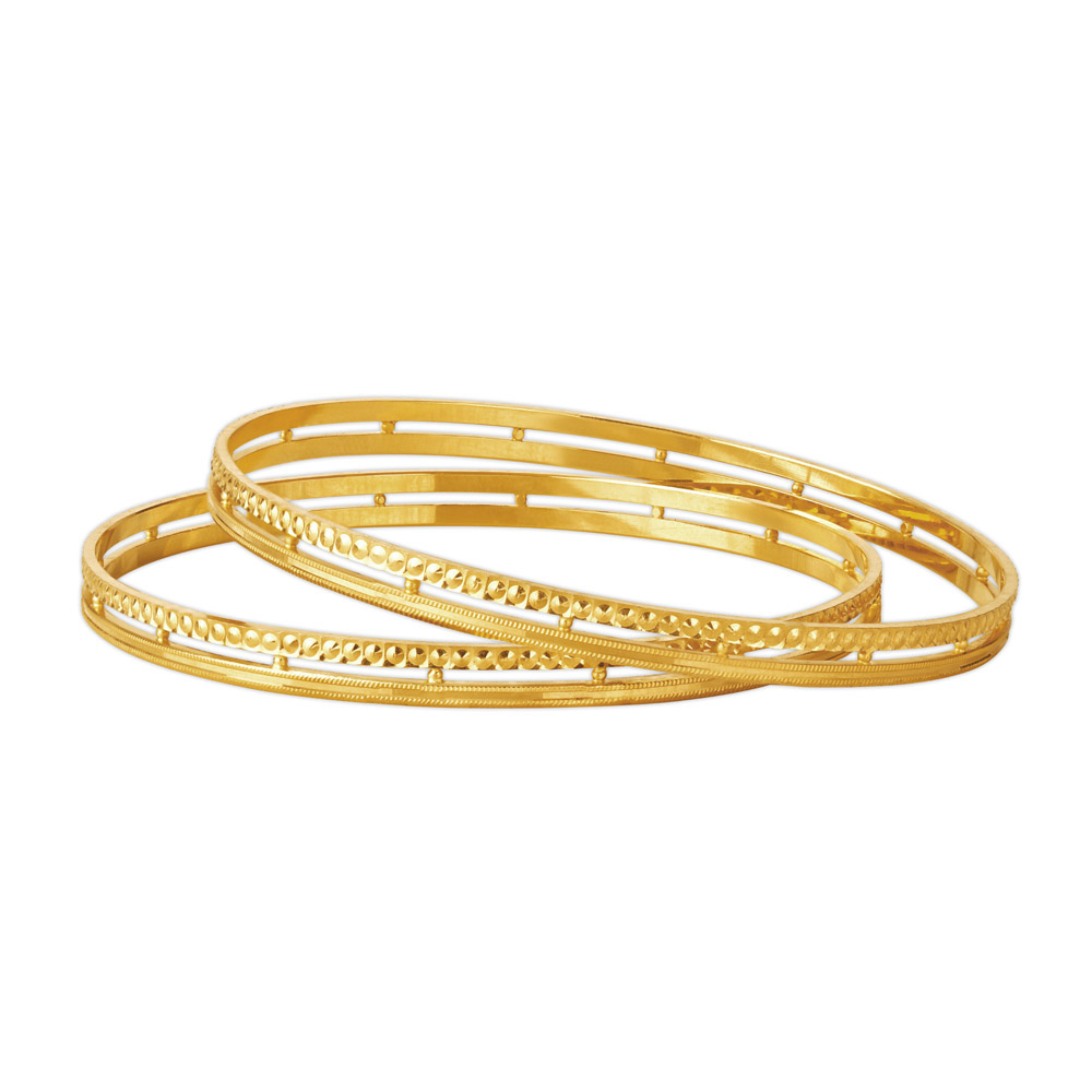 Buy Groovy Gold Bangle at Best Price | Tanishq US