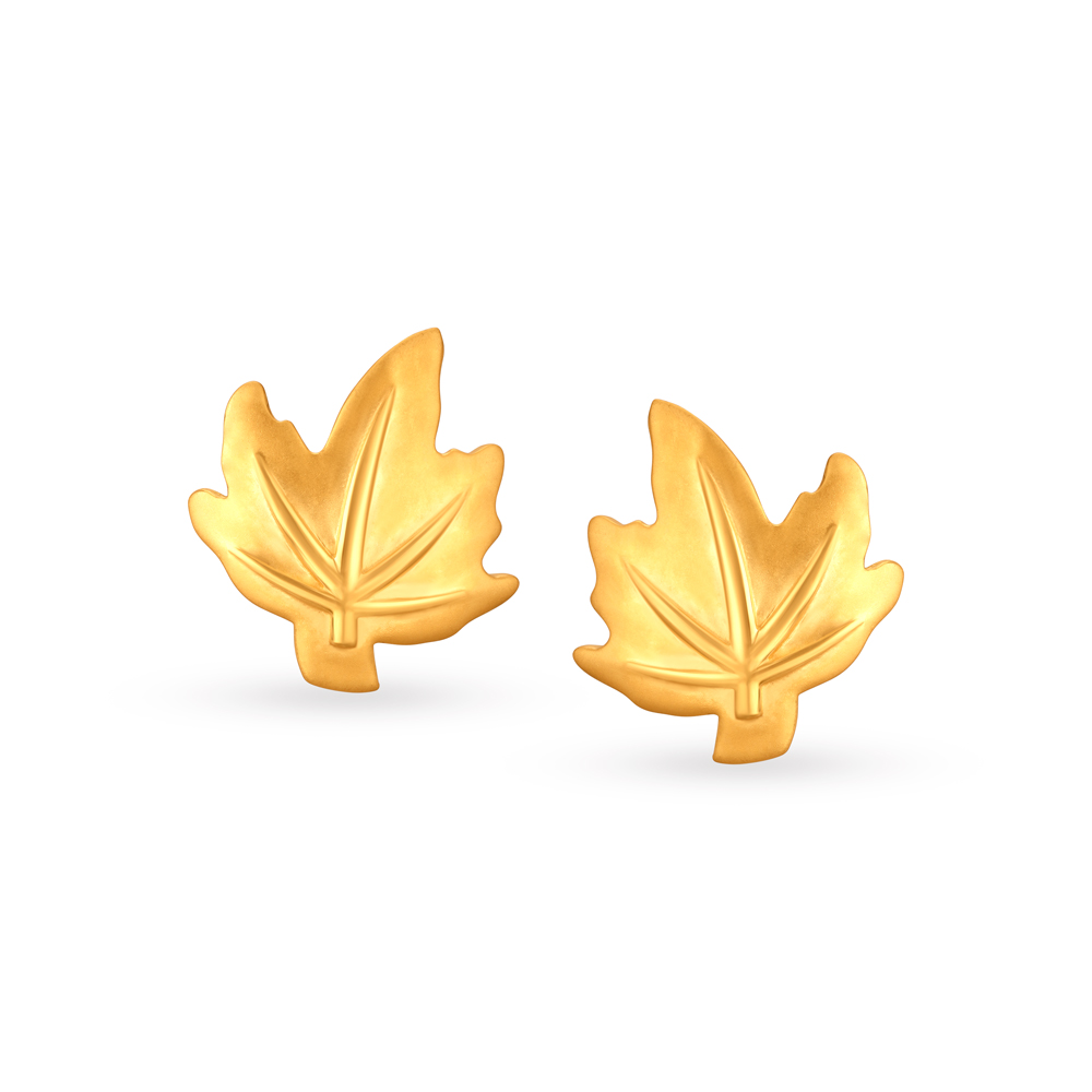 Buy Elegant Maple Leaf Stud Earrings at Best Price | Tanishq US