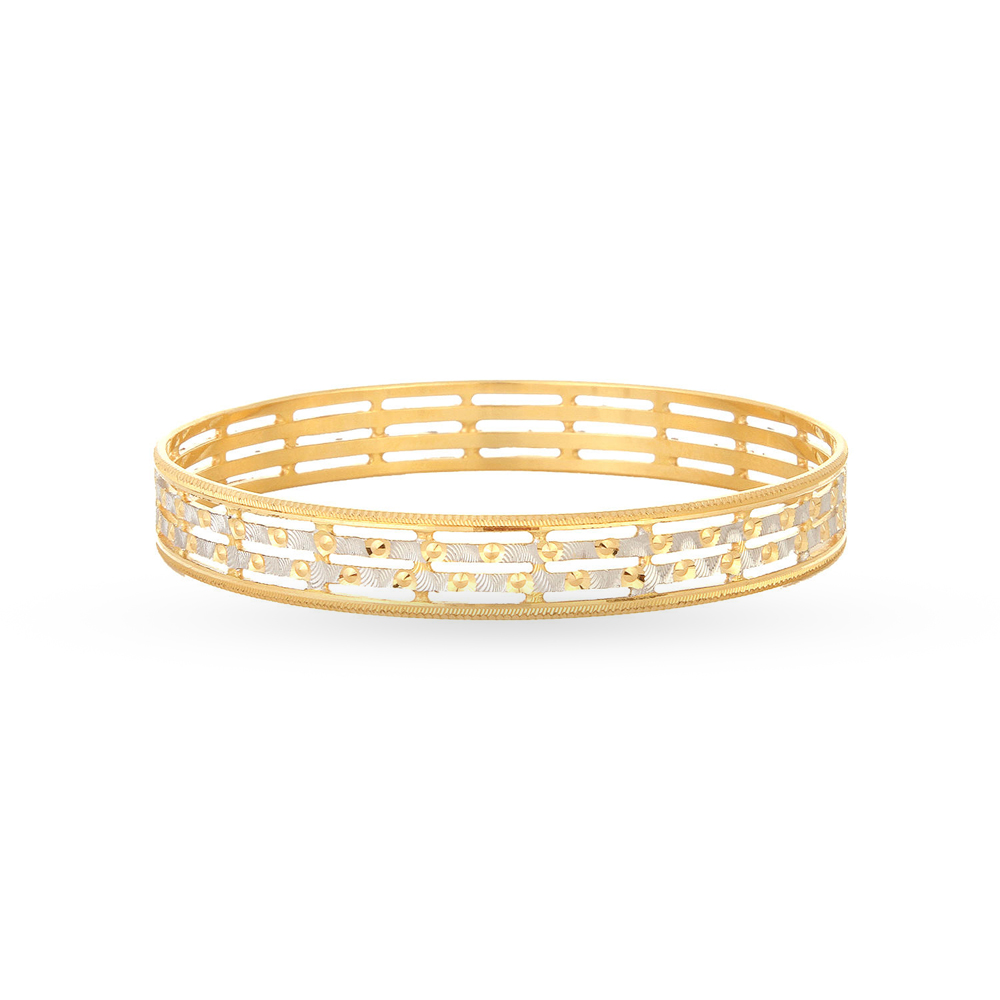 Buy Hypnotic Yellow Gold Etched Bangles at Best Price | Tanishq US