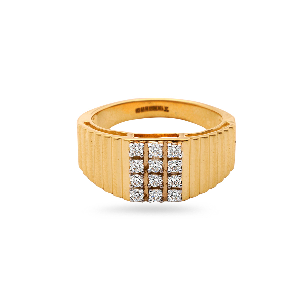 Buy Charismatic Diamond StuddedGold Ring at Best Price | Tanishq US