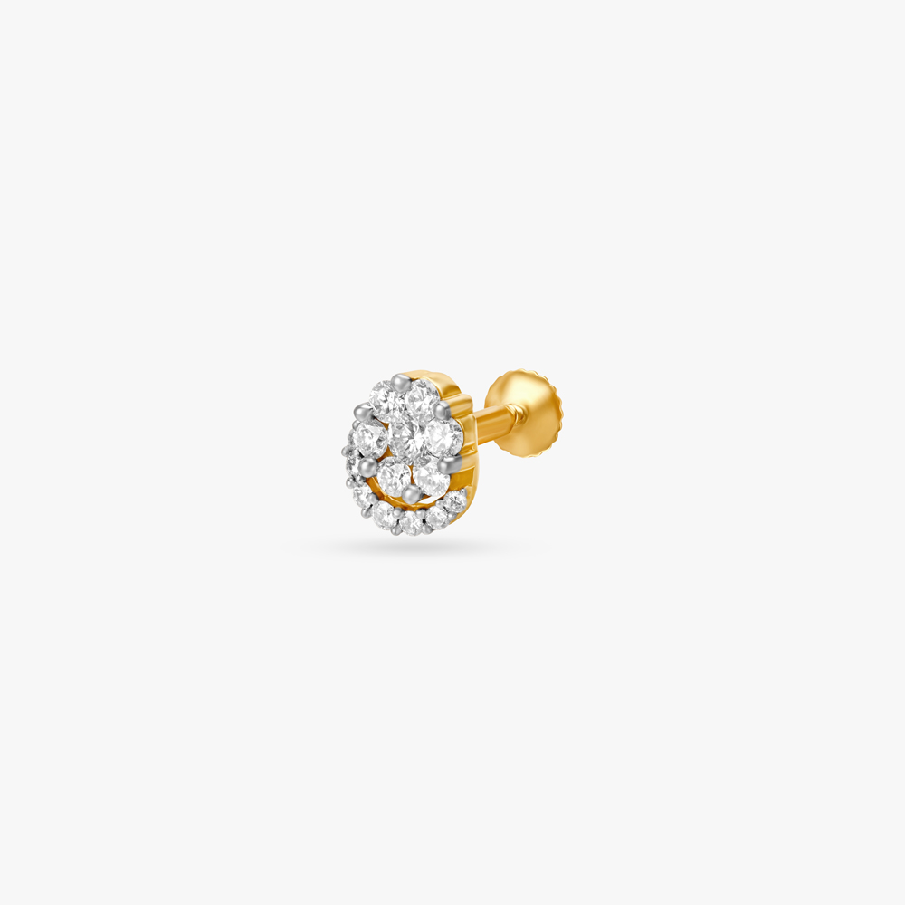 Buy Evergreen Gold and Diamond Nose Pin at Best Price | Tanishq US