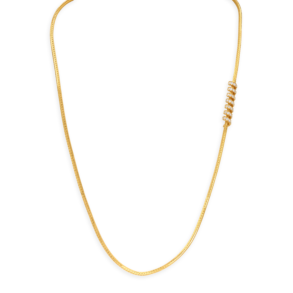 Buy Elegant Gold Chain with Cubic Zorconia at Best Price | Tanishq US