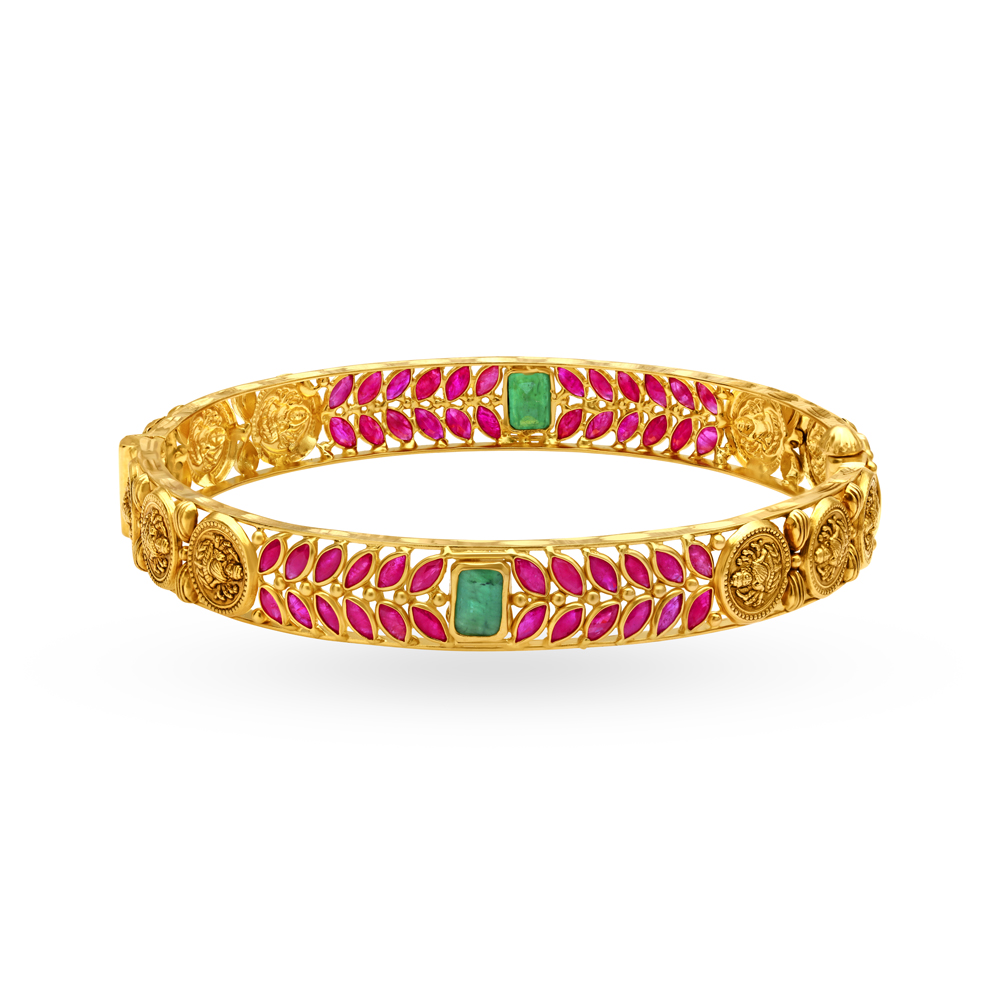 Buy Quintessential Emerald Ruby Bangle at Best Price | Tanishq US