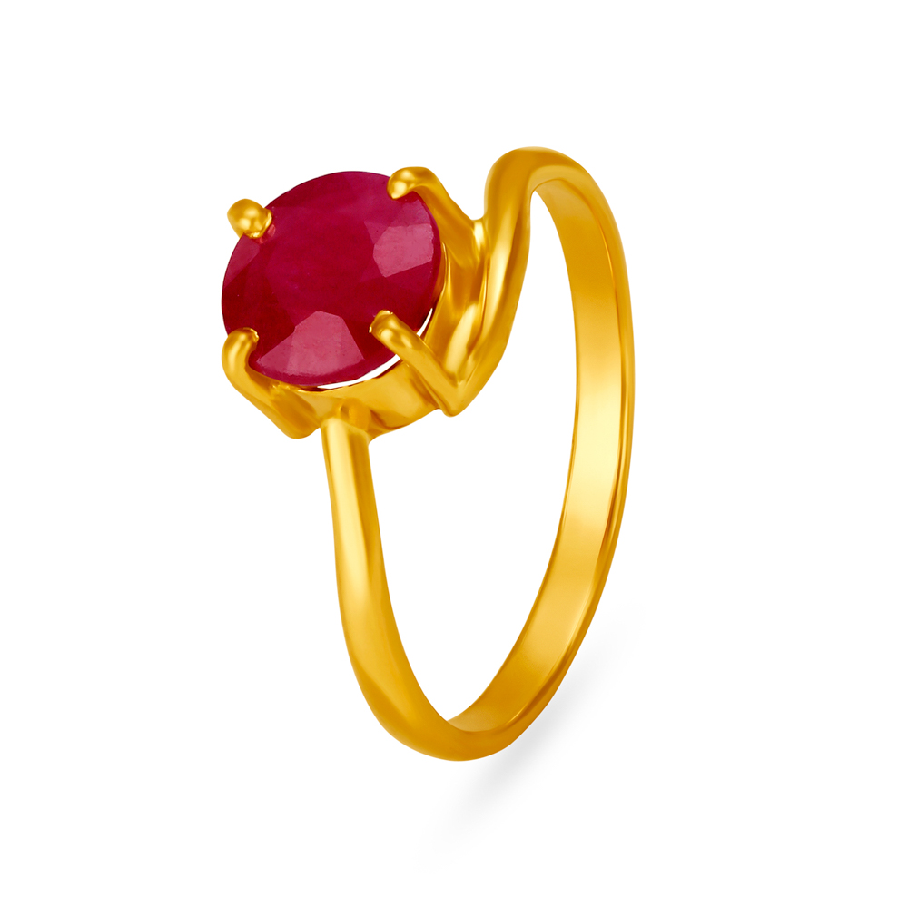 Buy Sophisticated 22 Karat Gold And Ruby Finger Ring at Best Price ...