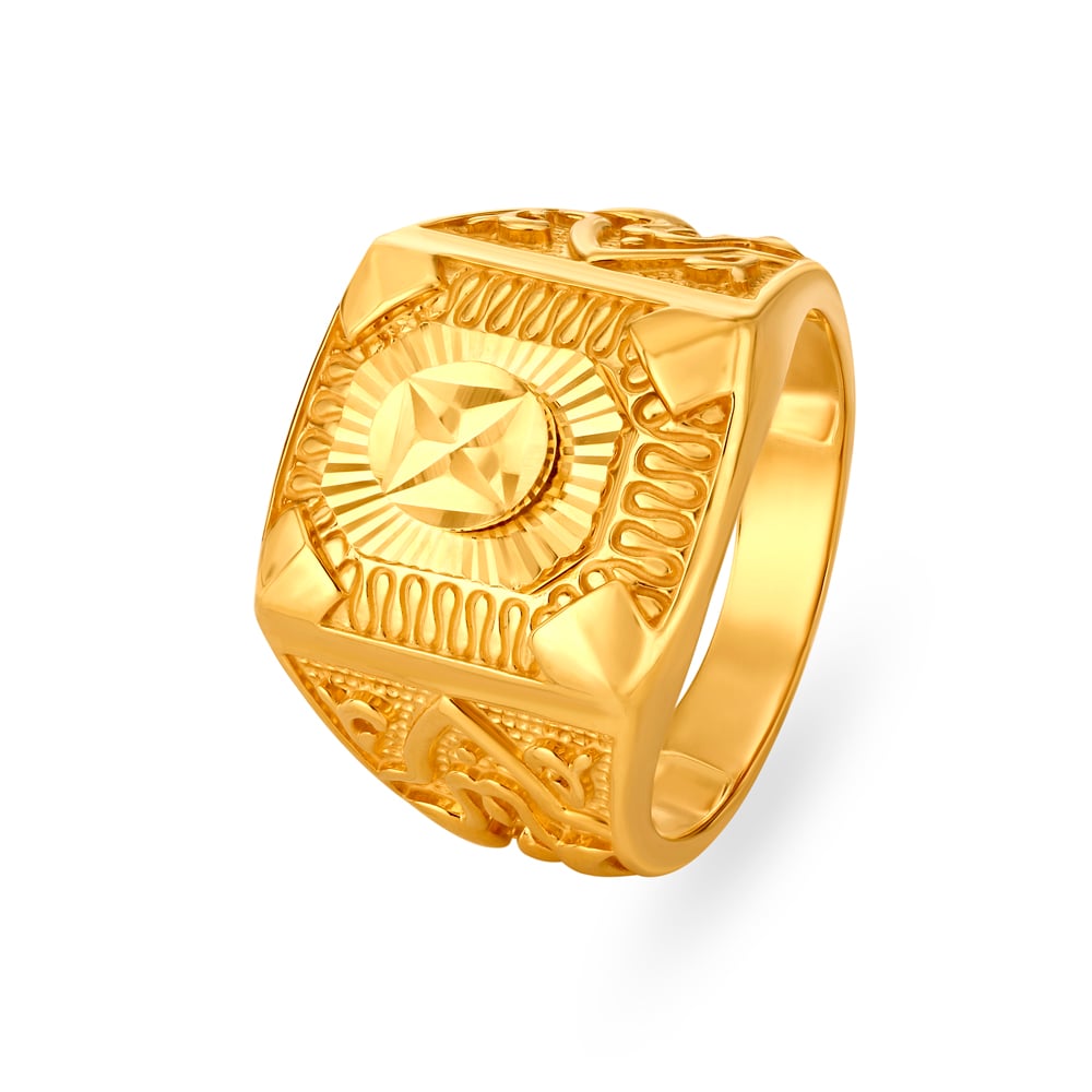 Buy Majestic 22 Karat Yellow Gold Stamp Style Finger Ring at Best Price ...