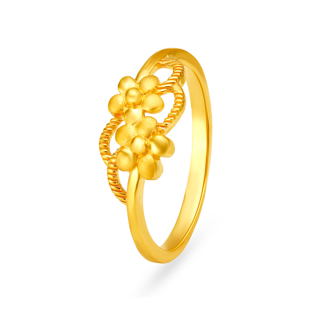 Buy Dainty 22 Karat Yellow Gold Flower Finger Ring at Best Price Tanishq US